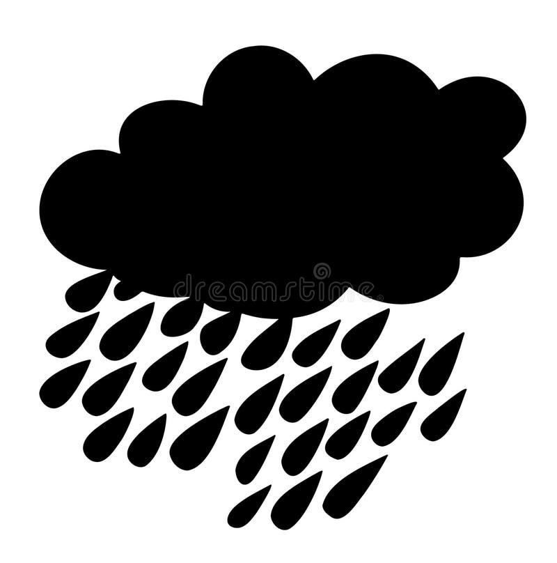 Rain Clouds Icon. Rain Cloud. Black Vector Cloud with Rain Drops ...