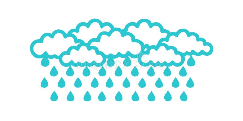 Rain Clouds, Precipitation and Weather Phenomenon, Vector Design ...