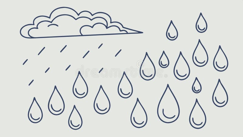 Rain Clouds and Raindrops, Weather and Precipitation Vector Design ...