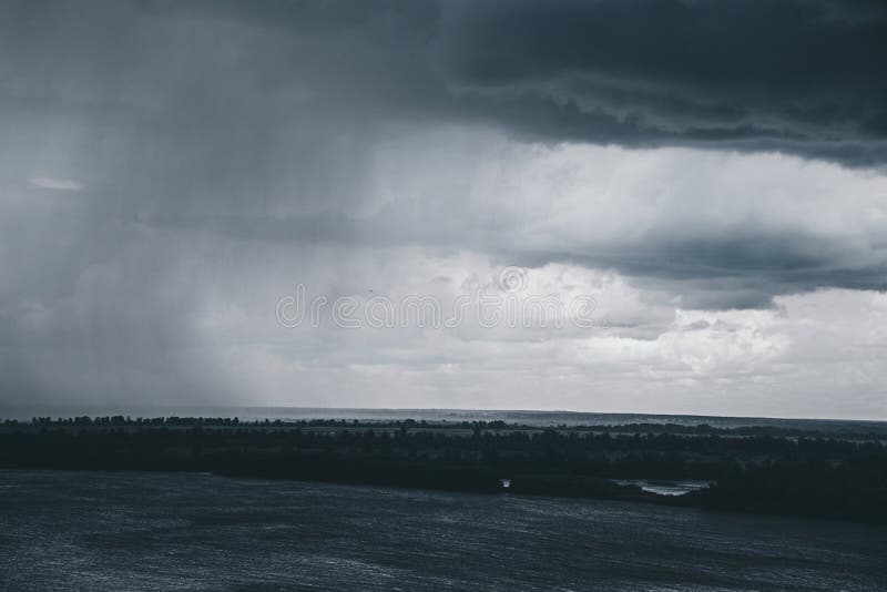 Rain Clouds. Storm Clouds Sky Rolling. Storm Clouds with Pouring Rain ...
