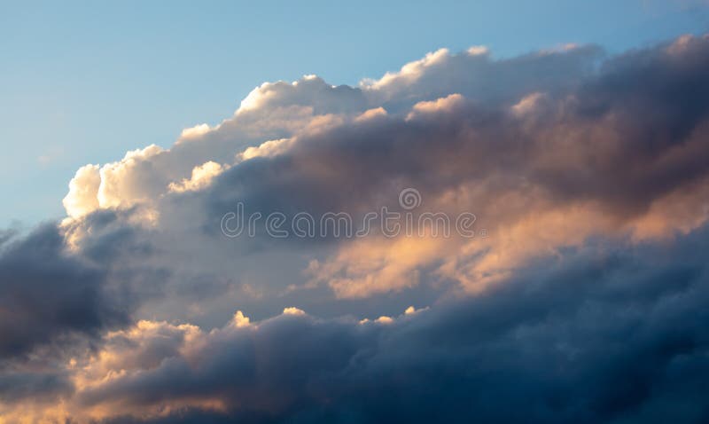 Rain Clouds at Sunset As Background Stock Image - Image of meteorology ...