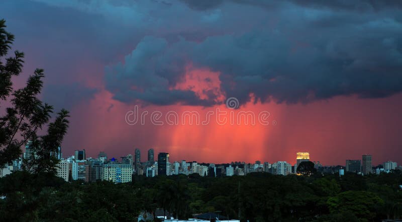 The rain is coming stock image. Image of horizon, city - 140436983
