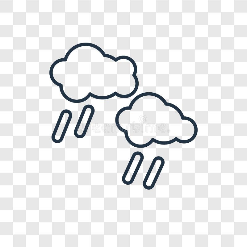 Rain Concept Vector Linear Icon Isolated on Transparent Background ...
