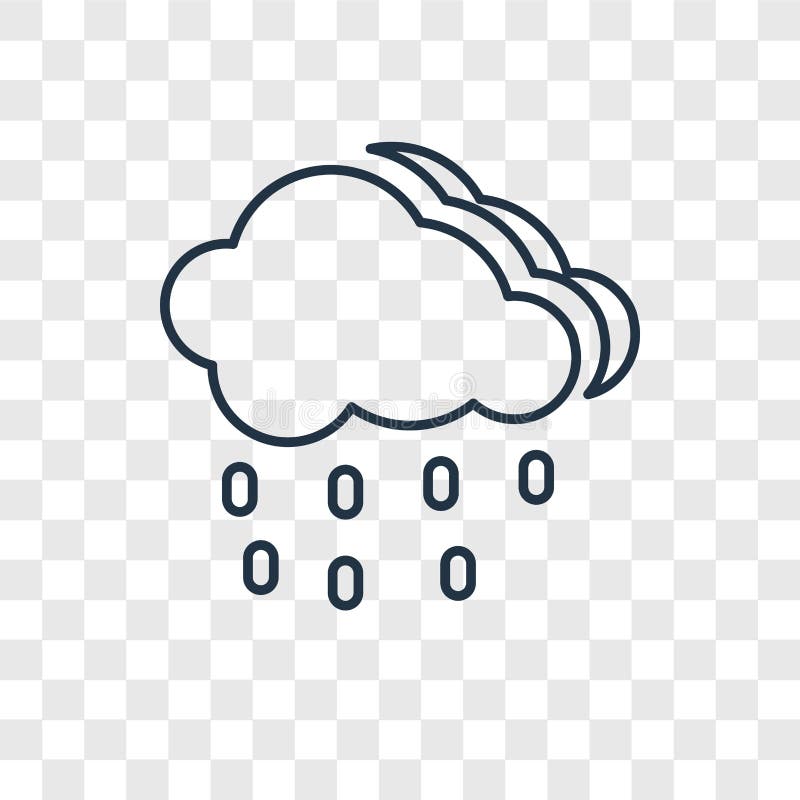 Rain Concept Vector Linear Icon Isolated on Transparent Background ...