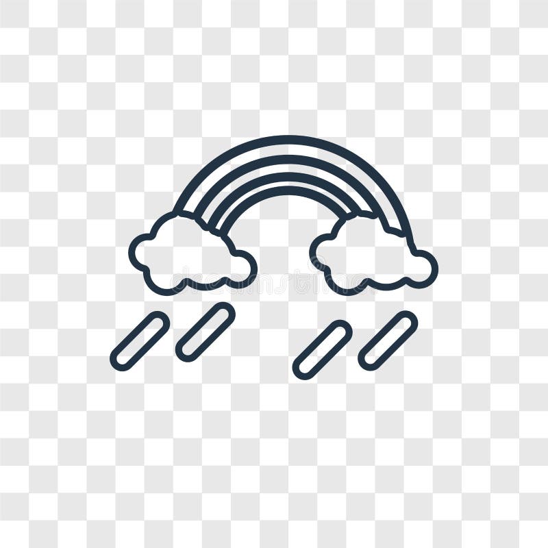 Rain Concept Vector Linear Icon Isolated on Transparent Background ...