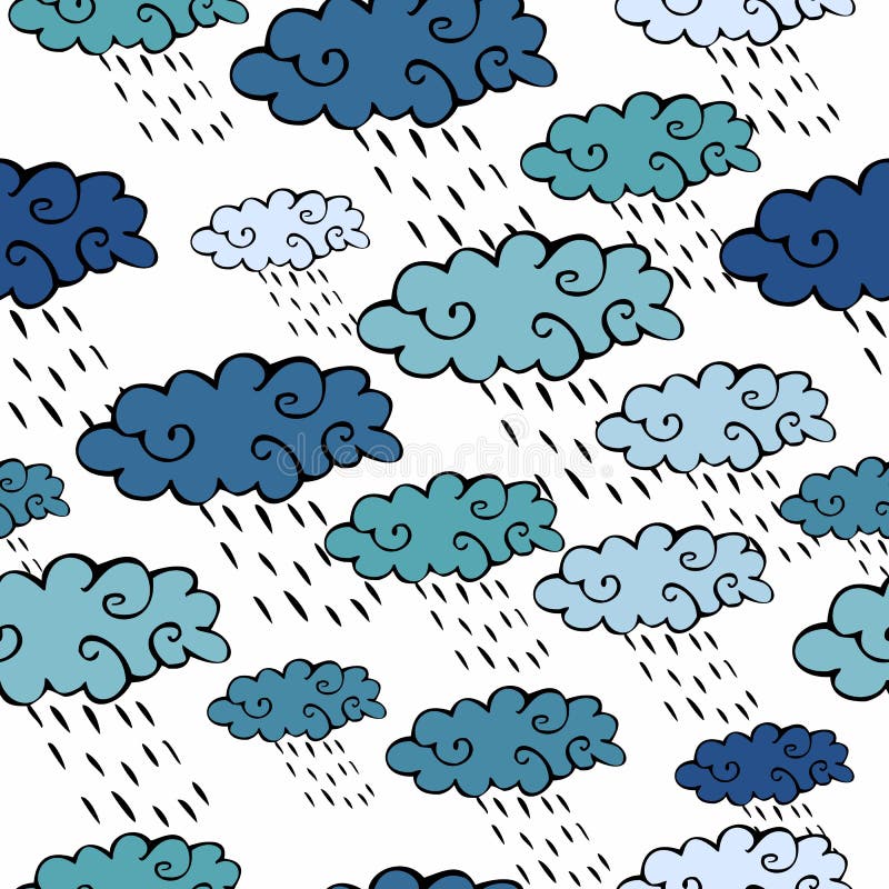 Rain. Cute Seamless Pattern. Stock Vector - Illustration of children ...