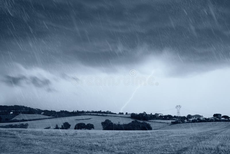 Rain and dark sky stock photo. Image of landscape, outdoor - 28717094