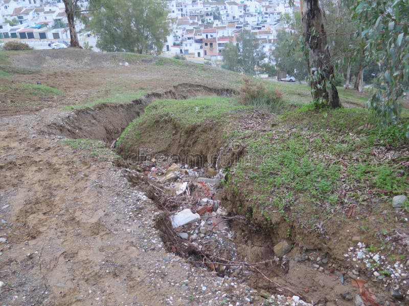 Rain-wet Ruts from Tractors in a Grain Field Stock Image - Image of ...