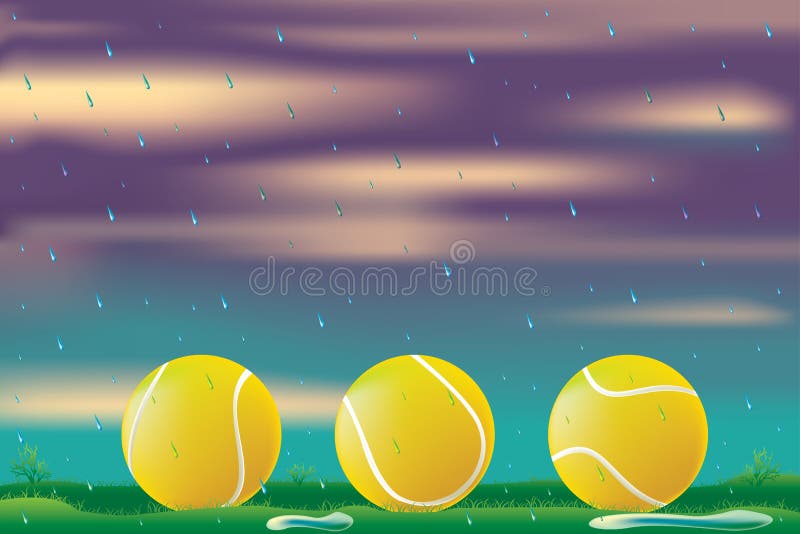 Rain delay stock vector. Illustration of land, court - 13465929
