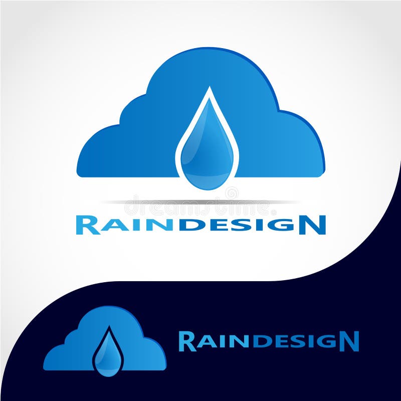 RAIN DESIGN LOGO stock illustration. Illustration of cloud - 128746207