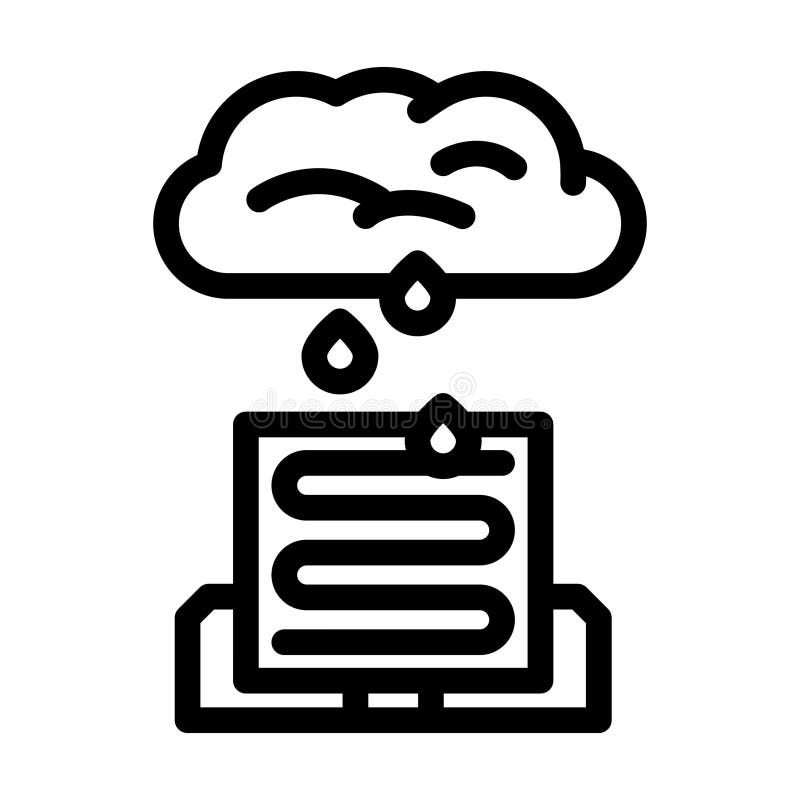 Rain Detection Sensor Line Icon Vector Illustration Stock Illustration ...