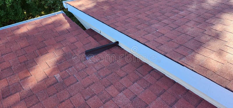 Rain Diverter Cottage Red Shingles Stock Image - Image of roof, floor ...