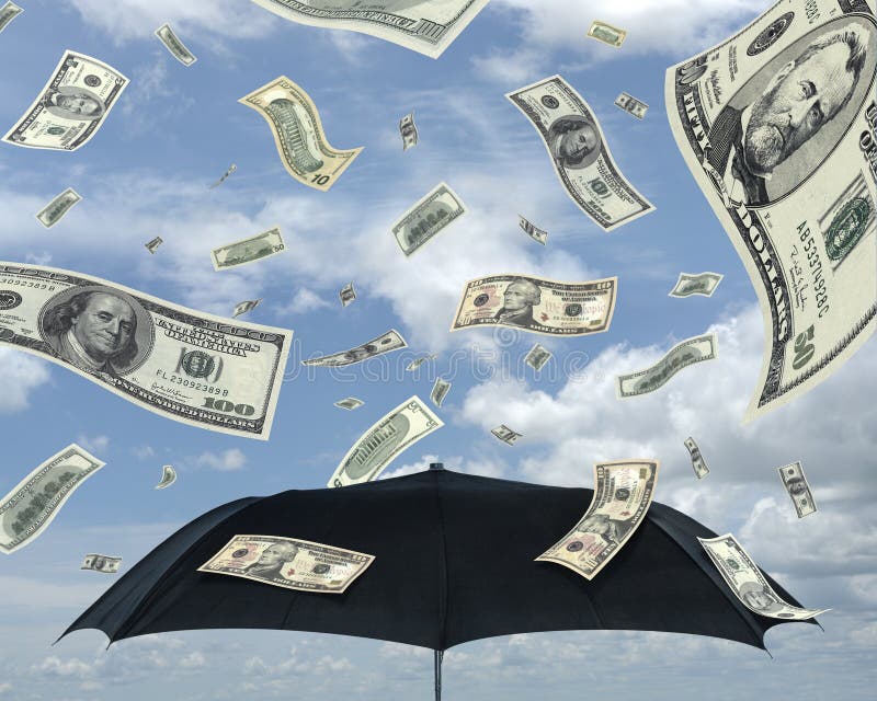 Rain of dollars stock photo. Image of fortune, dollars - 1963546