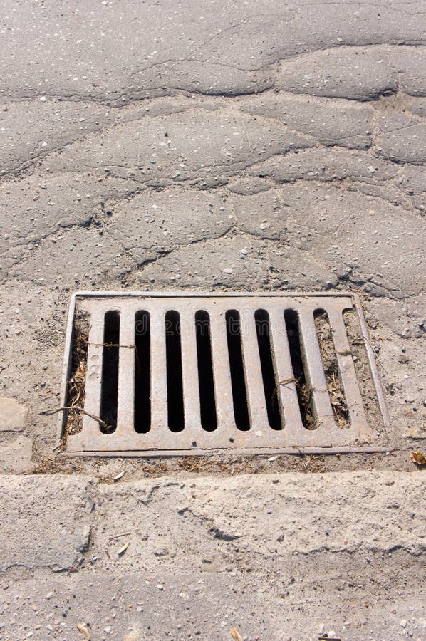Rain drain stock image. Image of rain, sidewalk, road - 39340137