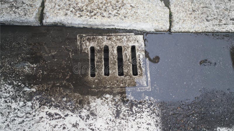 Rain drain top view stock image. Image of background - 321427127