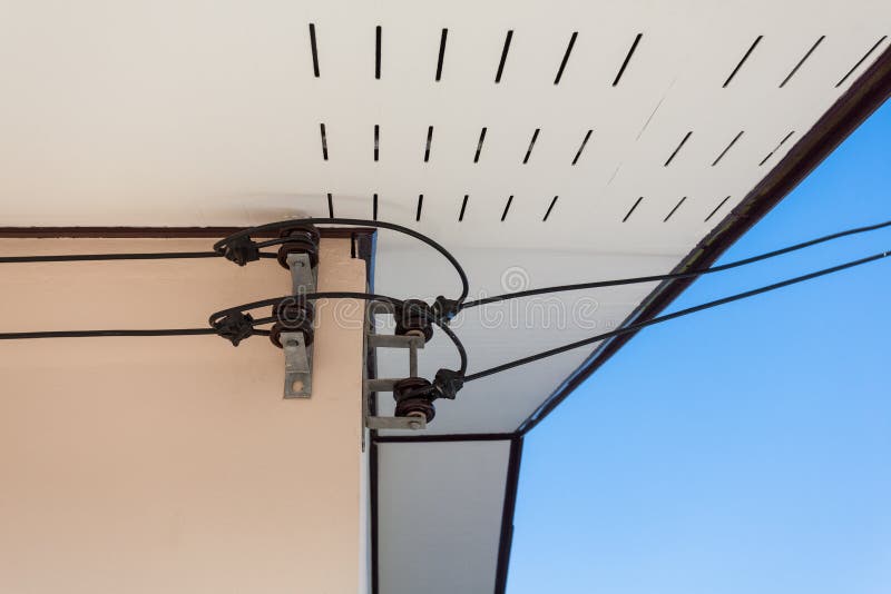 Rain drain stock photo. Image of home, paint, metal, cable - 39544152