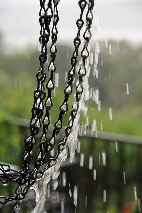 Rain dripping from a chain stock photo. Image of falling - 37112486