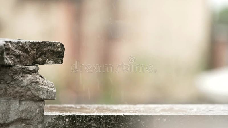 Rain on the wall stock video. Video of splash, rainy - 237863919