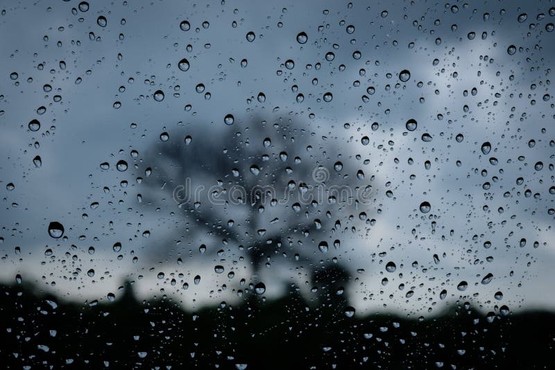 Rain drop on glass car stock photo. Image of black, abstract - 119972786