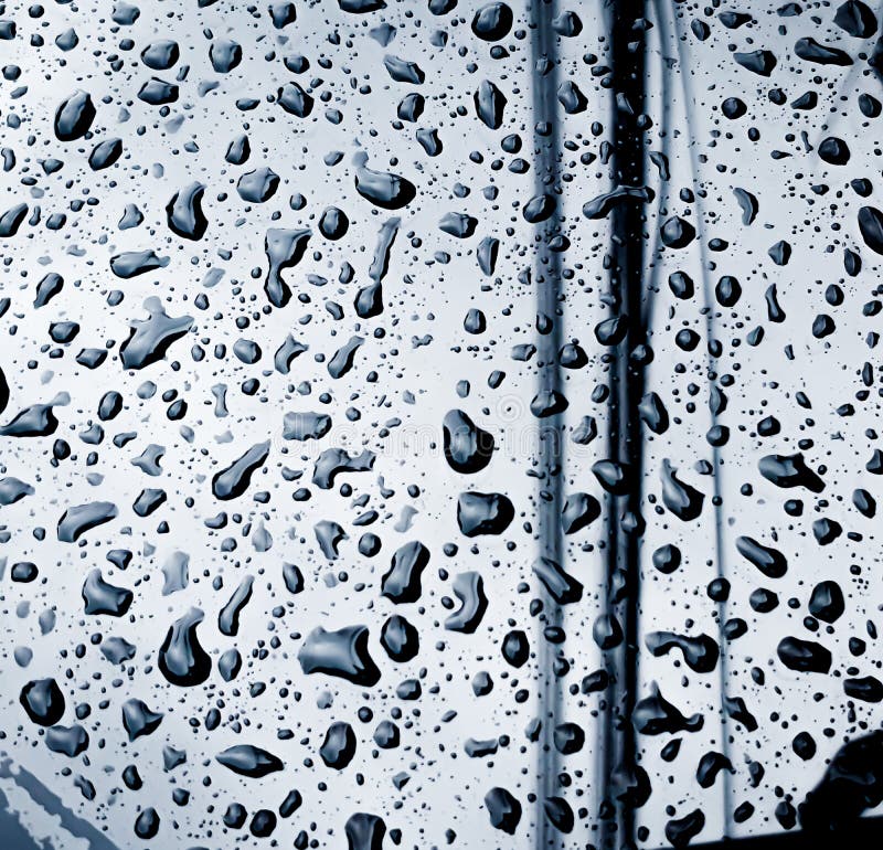 Rain Drop on the Glass Mirror Wall Stock Image - Image of drip ...