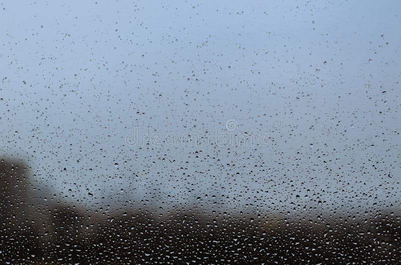 Rain Drop on Glass Window in Monsoon Season. Stock Photo - Image of ...