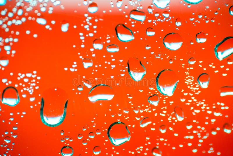Rain Drop on Orange Background Stock Image - Image of background ...