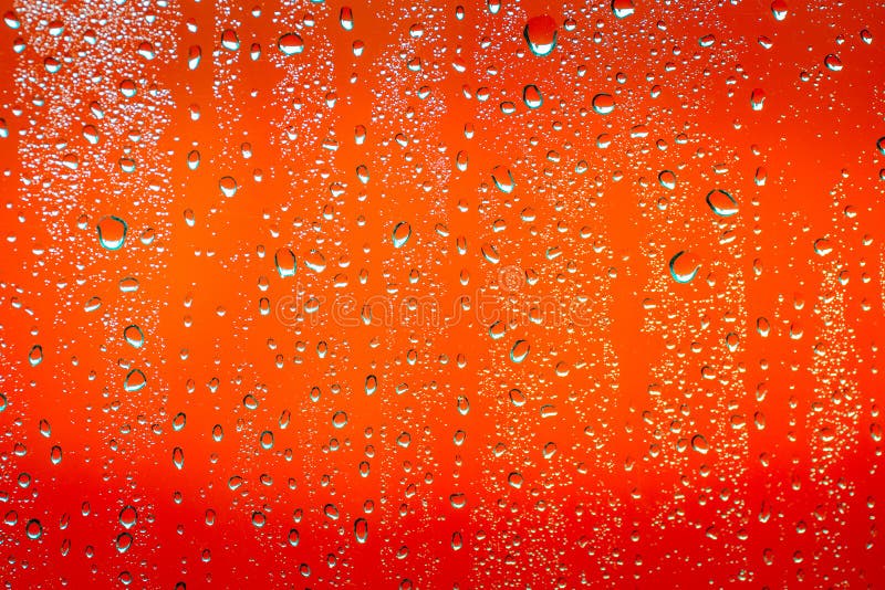 Rain Drop on Orange Background Stock Image - Image of background ...
