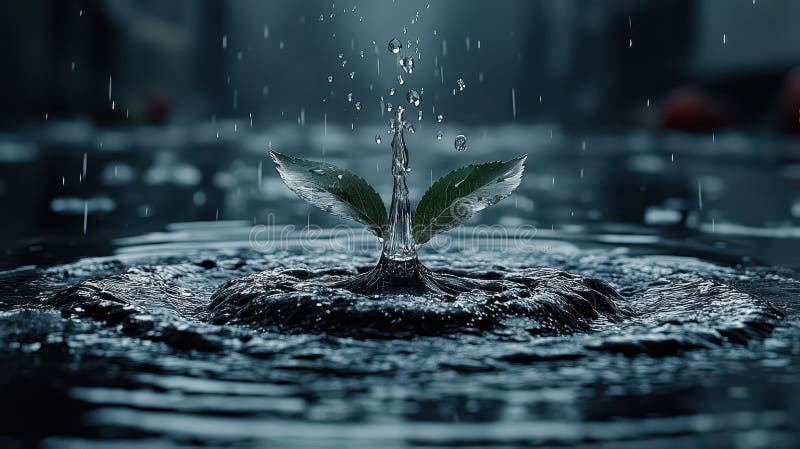 Rain Drop, Sprout, Water, Life Stock Photo - Image of impact, miracle ...