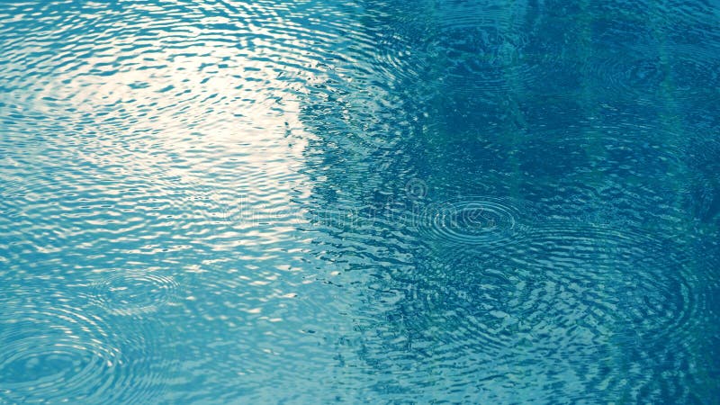 Rain Drop on the Surface of Swiming Pool. Stock Image - Image of circle ...