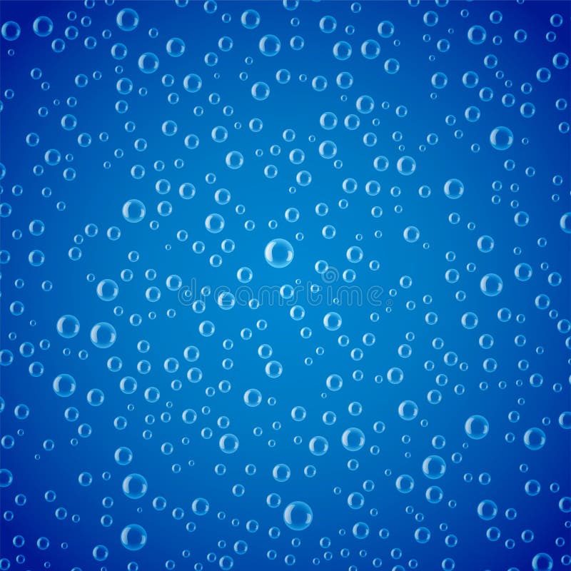 Rain Drop or Water Bubbles Blue Background Stock Vector - Illustration ...
