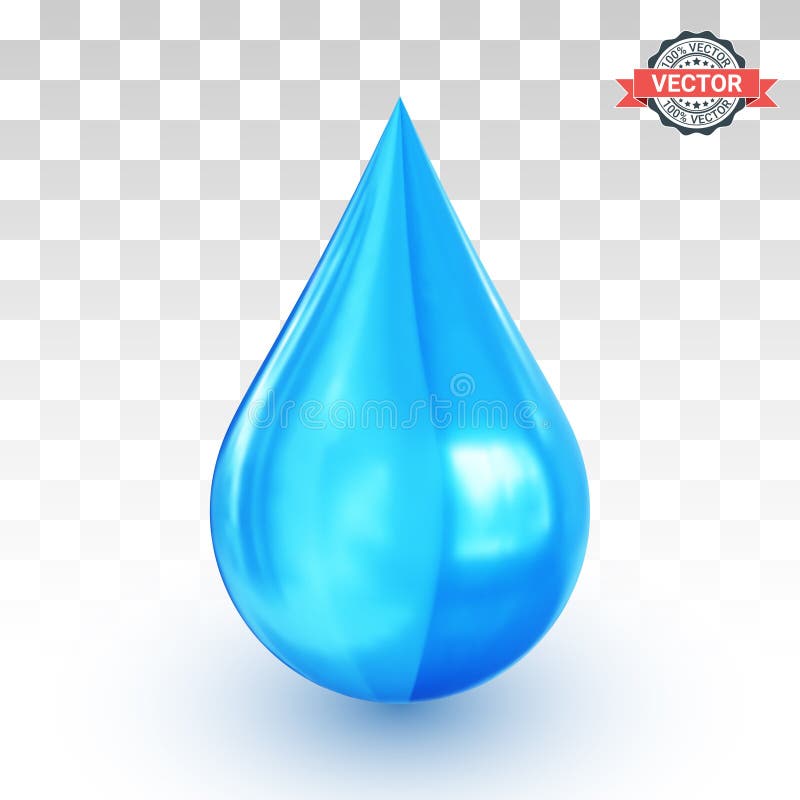Rain Drop or Water Drop Icon. Realistic 3D Vector Icon Stock Vector ...