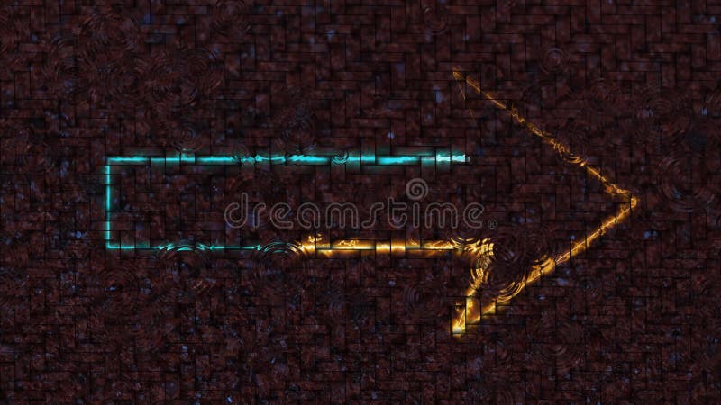 Rain Drop and Wave Effect Arrow on Water Surface Over Brick Floor ...