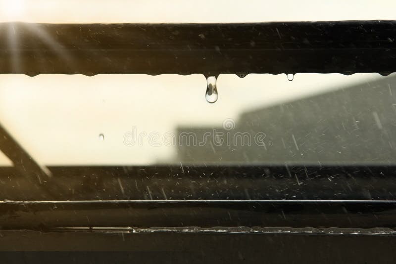 Rain drop in the window stock photo. Image of city, view - 97147680