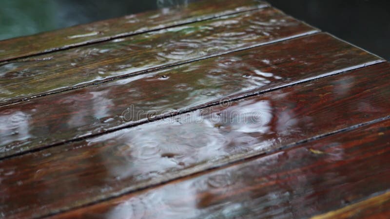 Rain Drop on Wood Table or Floor Stock Footage - Video of raindrop ...