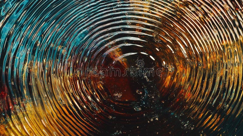 Rain Droplet Interference Patterns on Water Surface Creating Concentric ...