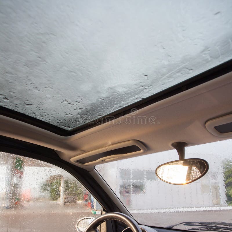 Rain Droplets on Car Windshield Stock Image - Image of highway, rain ...