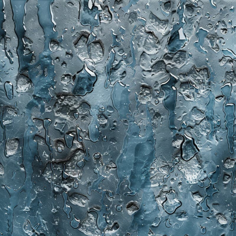 Rain Droplets Seamless Texture in Dusty Blue and Gray with 3d Puddles ...