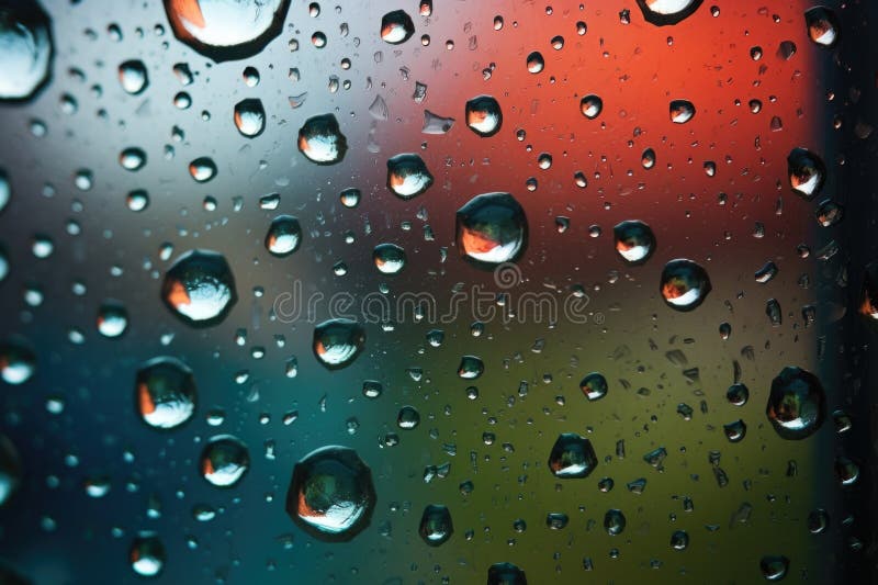 Rain Droplets on a Stained Glass Window Stock Image - Image of weather ...