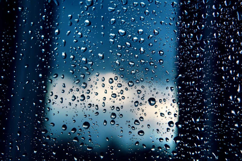 Rain droplets on window stock image. Image of rain, liquid - 96418361