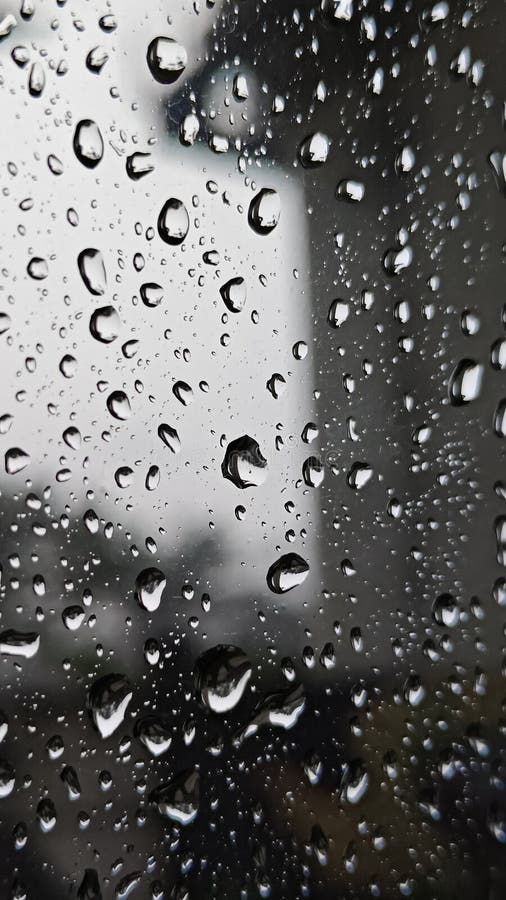 Rain Drops in Car Glass, Location at Bandung, West Java, Under the ...
