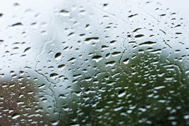 Rain Drops on Car Windshield Close Up Macro Shot Stock Image - Image of ...