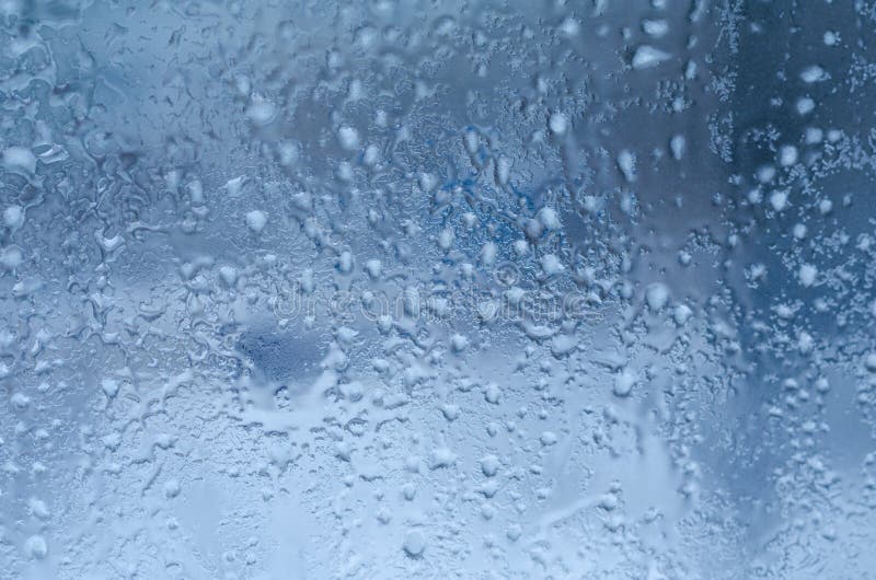 Rain Drops on Clean Blue Window Glass Stock Photo - Image of abstract ...