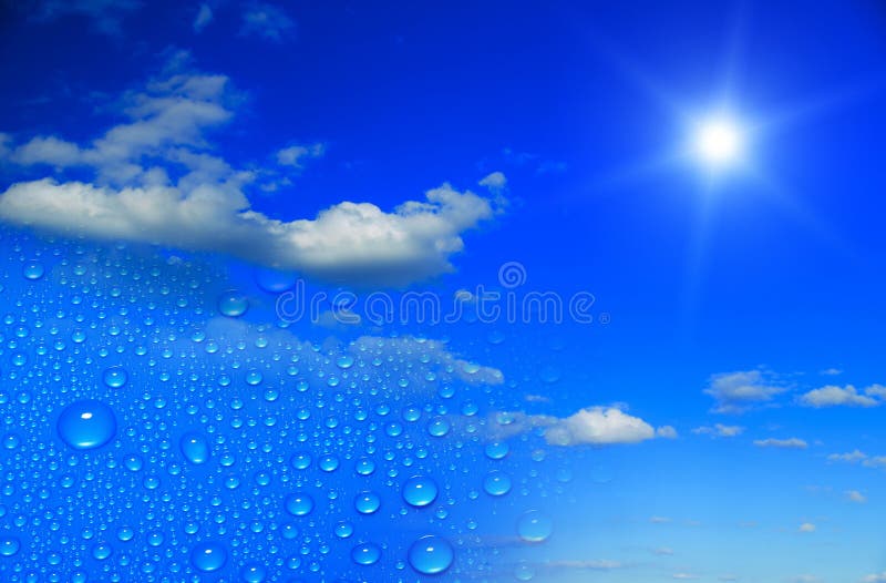 Rain Drops Clouds and Sunny Sky Stock Image - Image of stratus ...