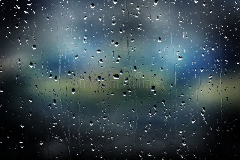 Rain Drops Drips on Window Glass Stock Photo - Image of refreshment ...