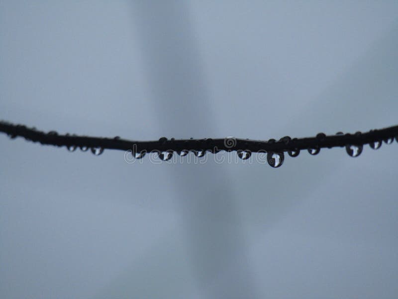 Rain Drops on the Electric Wire Stock Image - Image of looks, wire ...