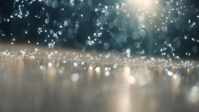Rain Drops Falling on Surface Stock Footage - Video of bokeh, drizzle: 347295280