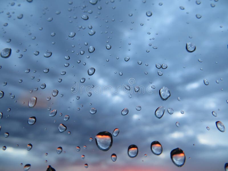 Rain drops on glass stock photo. Image of reflection - 44005456