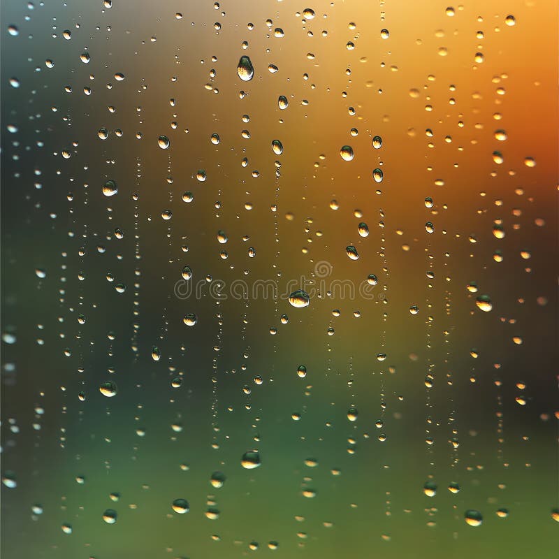 Rain Drops on Glass Window Autumn Colors Background Texture Stock ...