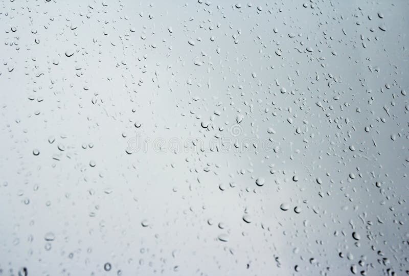 Rain Drops on Glass Window in Rainy Day Stock Photo - Image of ...