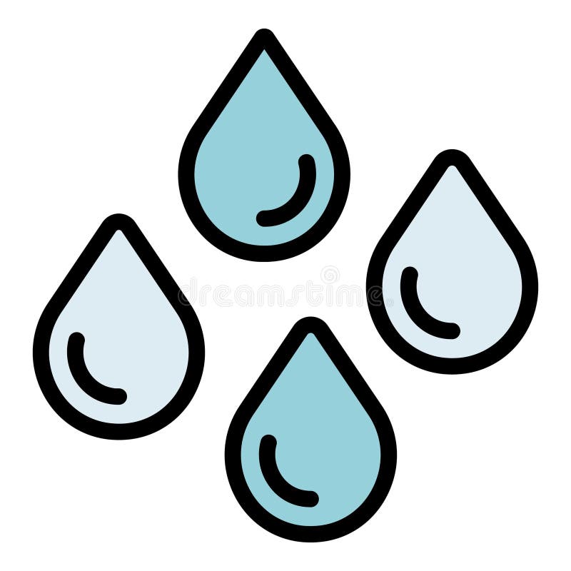 Rain Drops Icon Vector Flat Stock Vector - Illustration of clean, drink ...